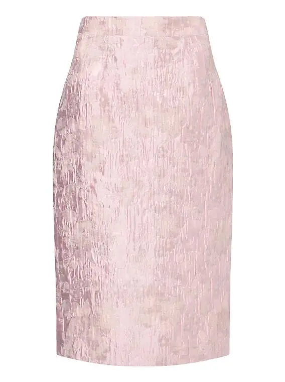 Huishan Zhang Vania Floral Woven Midi Skirt - Pink