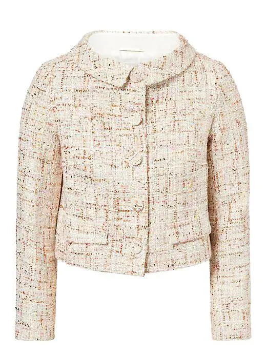 Huishan Zhang Boxy Round-collar Tweed Jacket - Multi