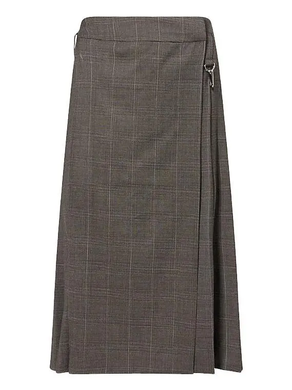 Simone Rocha Tailored Clip Wool Midi Skirt - Peat