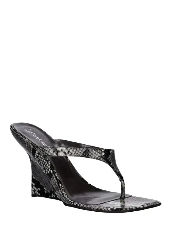 Jeffrey Campbell Snakeskin-effect Wedge Sandals - Grey