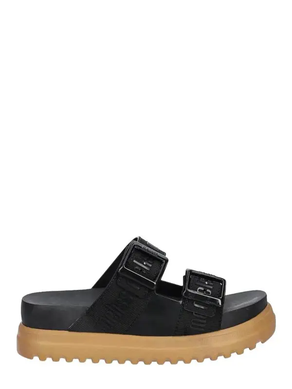 Melissa Cozy M Lover Slides With Buckle Fastening And Logo Print - Black