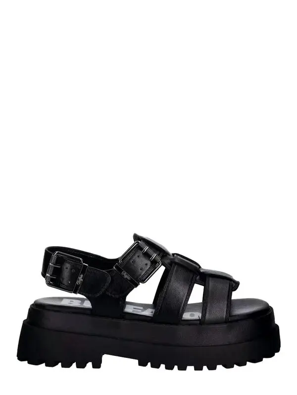 BUFFALO Pluto Buckle-fastening Caged Platform Sandals - Black