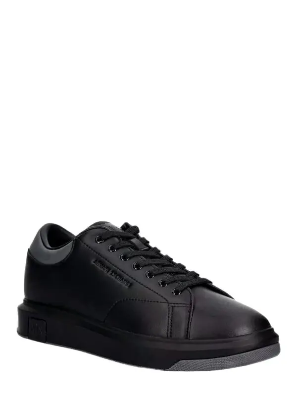 Armani Exchange Logo-embossed Lace-up Sneakers - Black