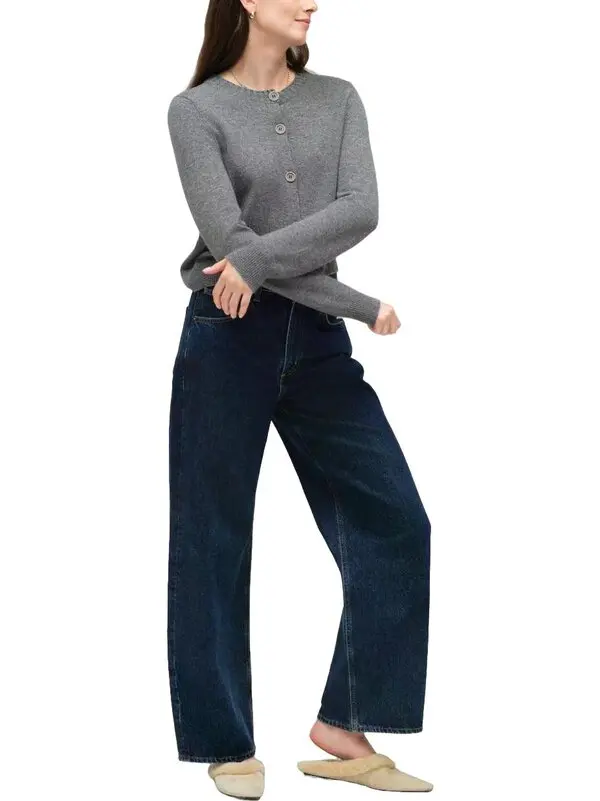 Chinti & Parker Crew Neck Cardigan With Button Fastening - Grey