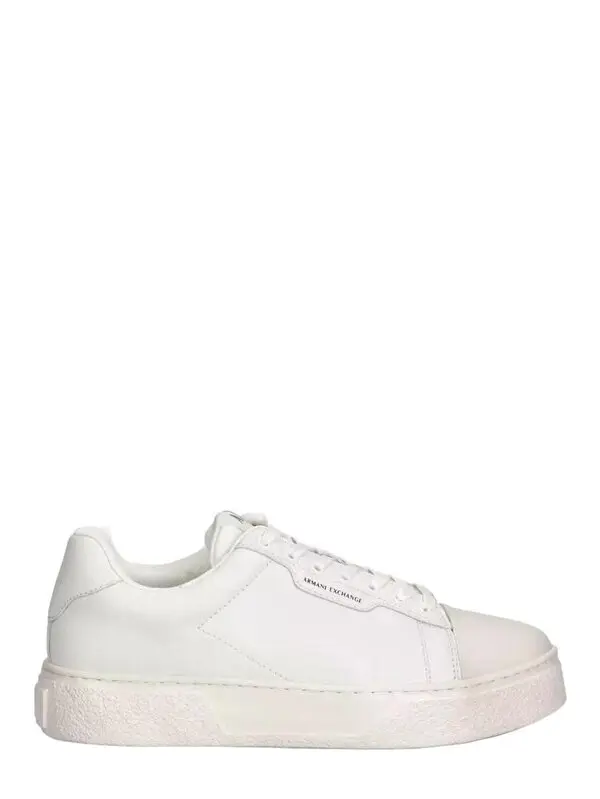 Armani Exchange Low-top Leather Sneakers With Chunky Sole - White