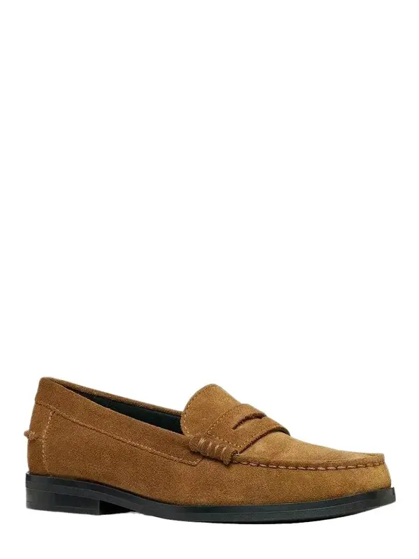 Geox Suede Penny-slot Loafers - Brown
