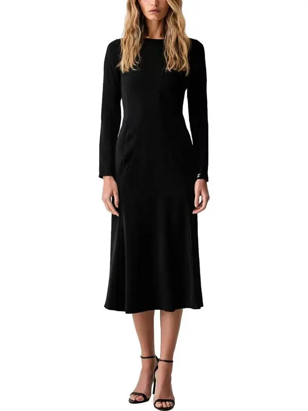 Armani Exchange Long-sleeved Midi Dress - Black