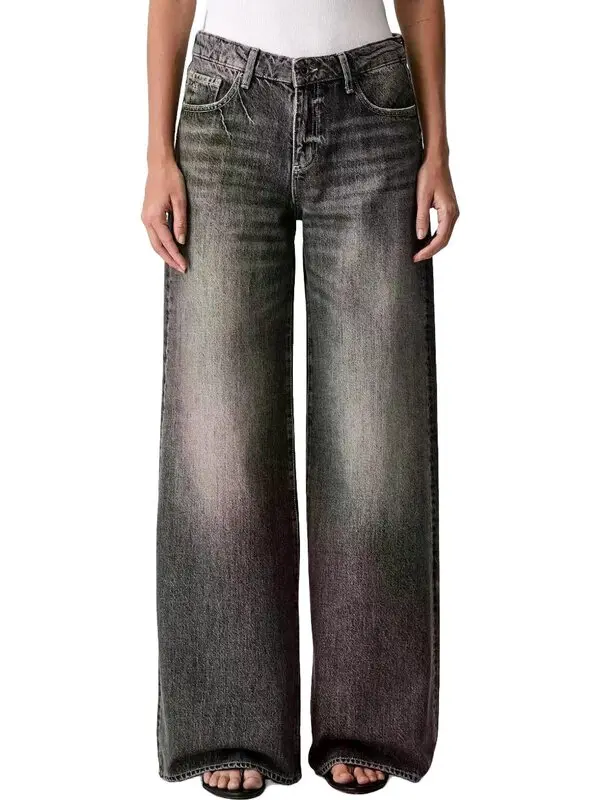 Armani Exchange Faded Wide-leg Jeans - Grey