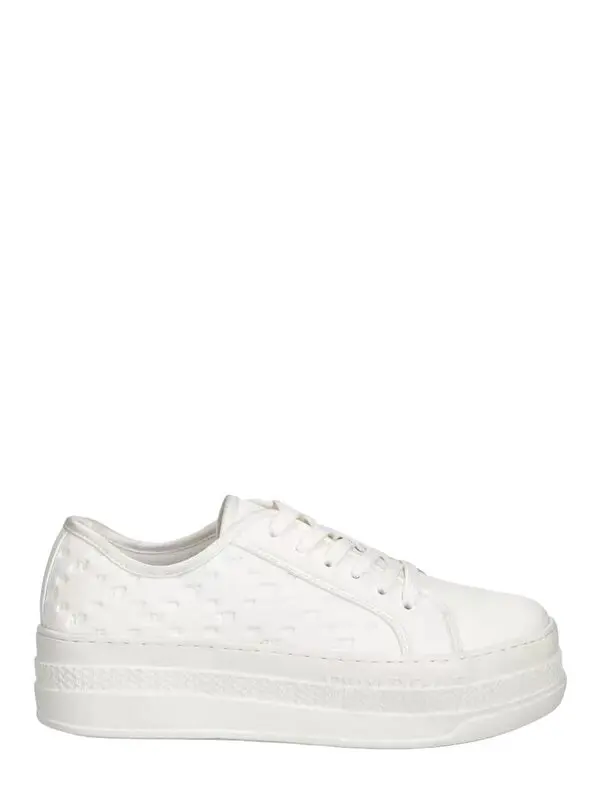 Armani Exchange Embossed Flatform Sneakers - White