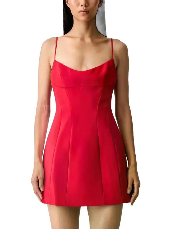 Bardot Branca Scoop-neck Panelled Mini Dress - Red