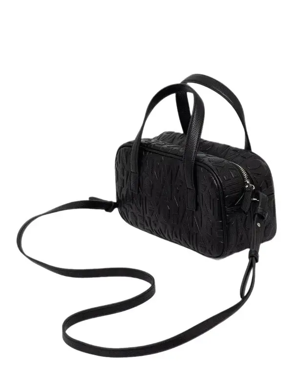 Armani Exchange Mini Logo-embossed Cross Body Bag - Black
