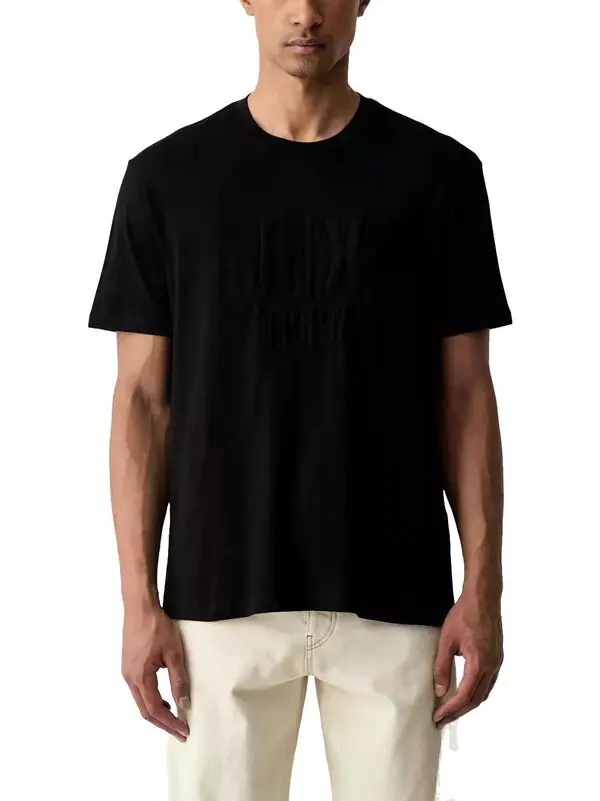 Armani Exchange Logo-embossed T-shirt - Black