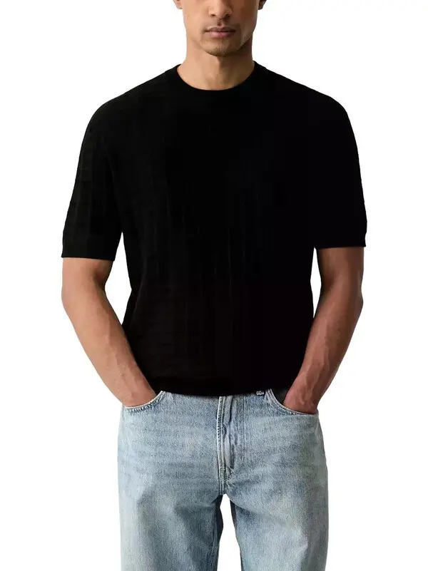 Armani Exchange Check-pattern T-shirt - Black