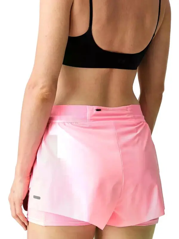 EA7 Layered Logo-print Shorts - Pink