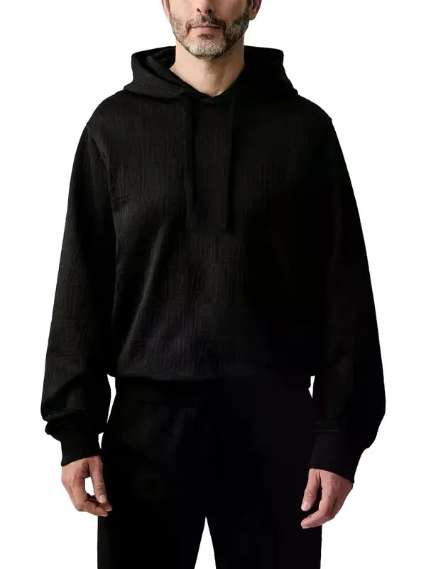 Armani Exchange Logo-jacquard Hoodie - Black