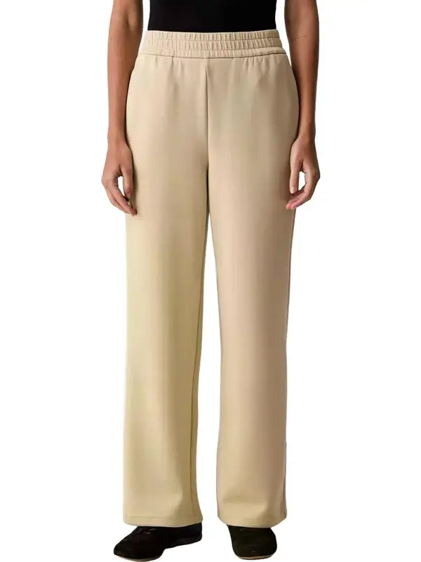 Armani Exchange Wide Leg Track Pants With Elasticated Waistband - Neutrals