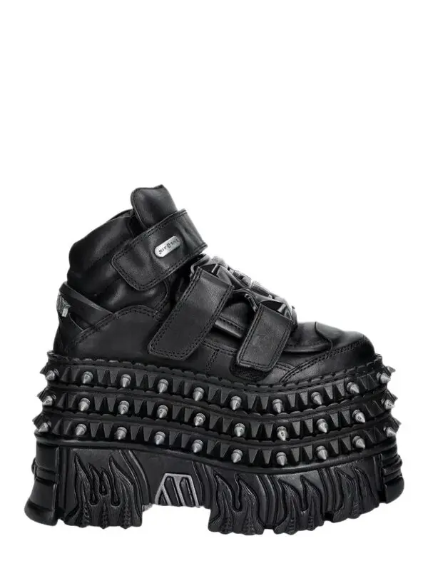 NEW ROCK Spiked Platform Sneakers - Black