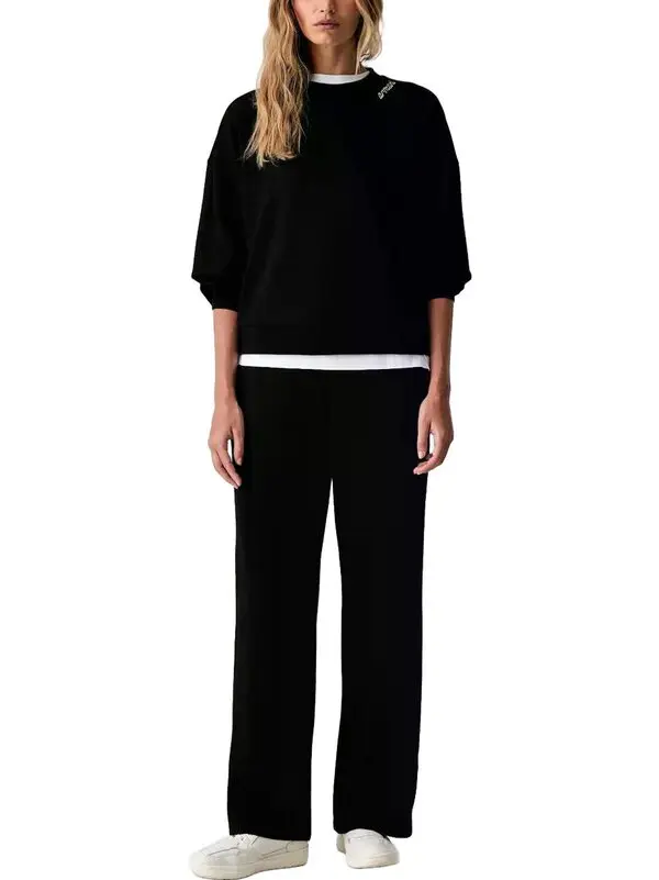 Armani Exchange Logo Embroidered Track Pants - Black