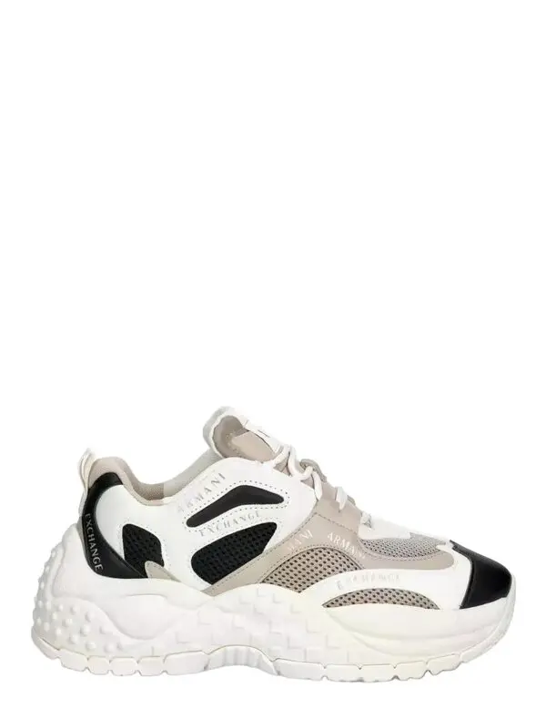 Armani Exchange Panelled Logo Detail Sneakers - White