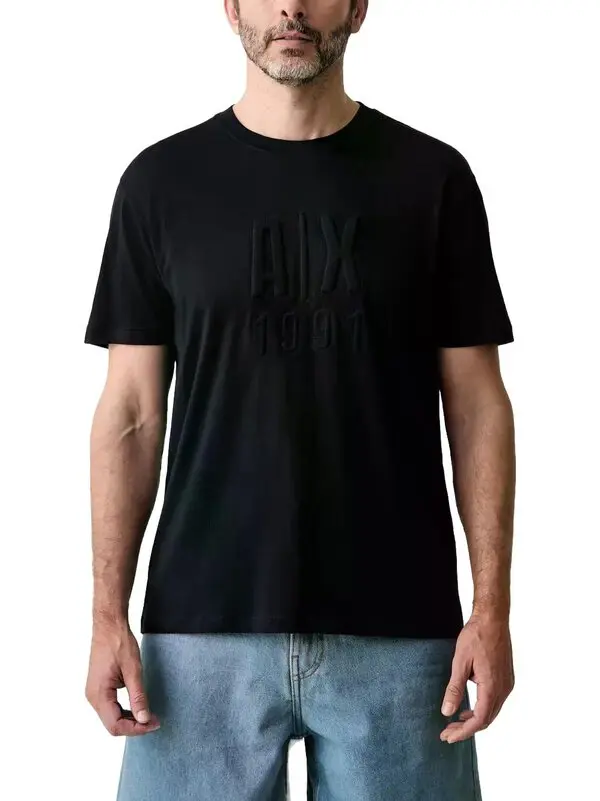 Armani Exchange Logo-embossed Cotton T-shirt - Blue