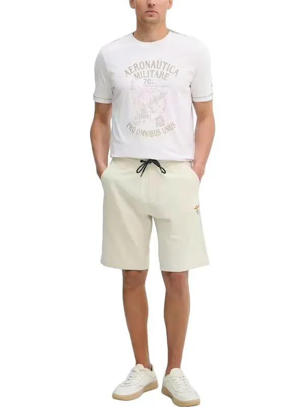 AERONAUTICA MILITARE Logo-embroidered Drawstring Shorts - Neutrals