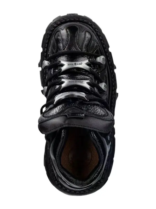 NEW ROCK Metallic Chunky-sole Sneakers - Black