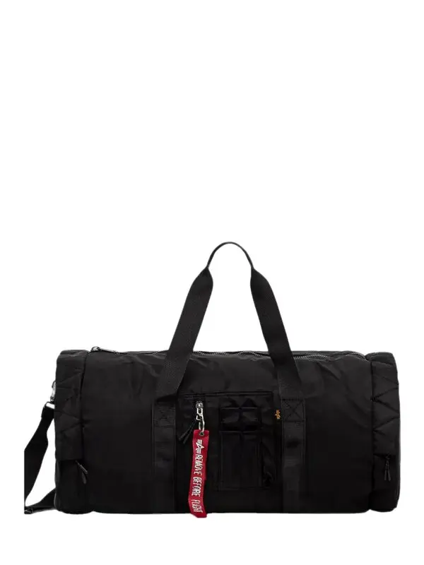 Alpha Industries Quilted-trim Logo-print Holdall - Black