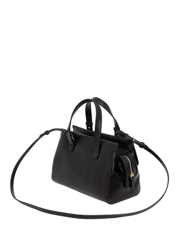 Armani Exchange Padlock-detail Logo-print Shoulder Bag - Black