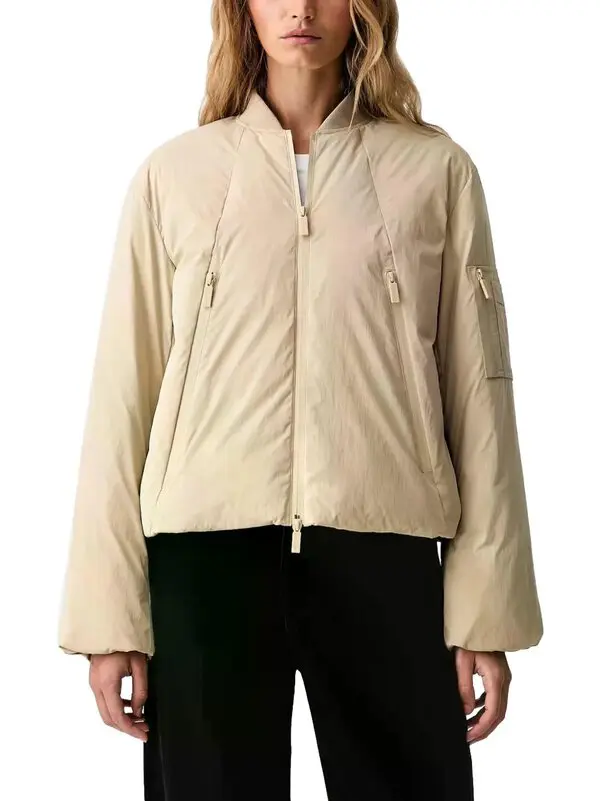 Armani Exchange Logo-print Bomber Jacket - Neutrals