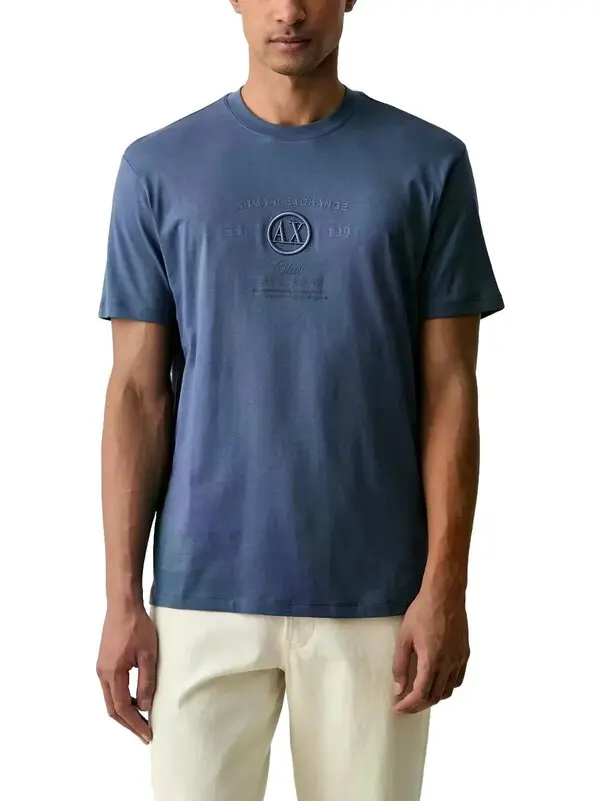 Armani Exchange Logo-embroidered T-shirt - Blue