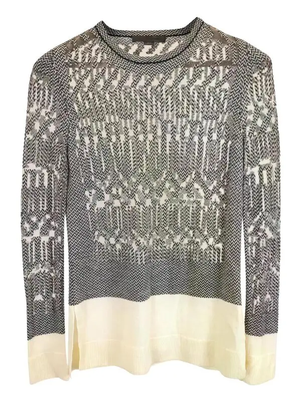 ALEXANDER WANG Houndstooth Mesh-trim Sweater - Grey