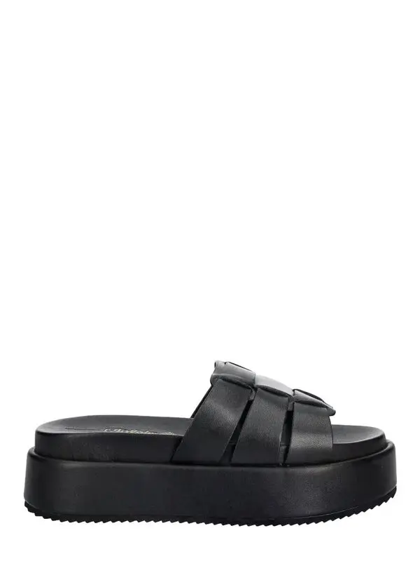 BUFFALO Woven Platform Sandals - Black