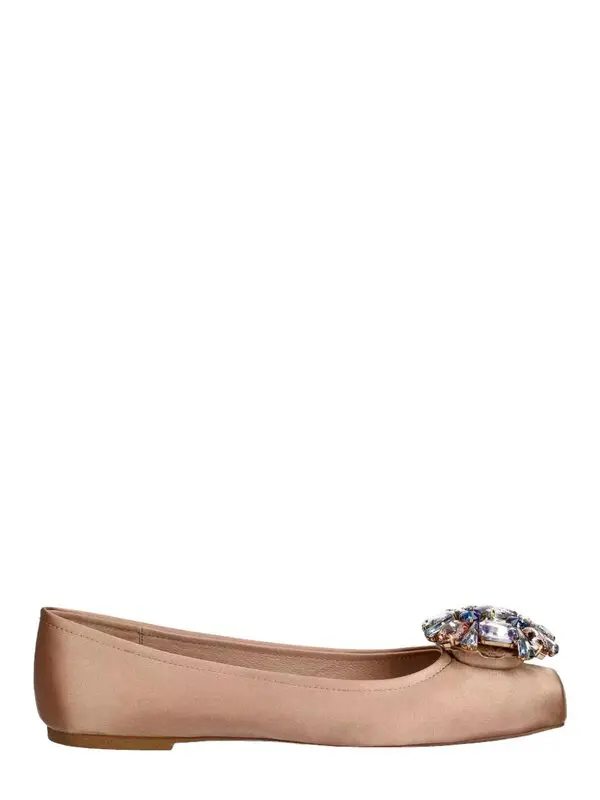 Jeffrey Campbell Ornate Crystal-embellished Square-toe Ballet Flats - Neutrals