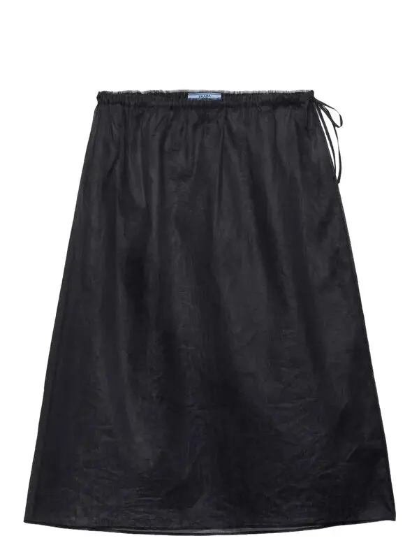 Prada Cotton Organdy Midi-skirt - Black