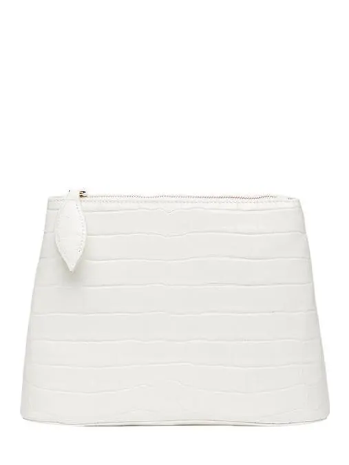 LIFFNER Zip Clutch Croc - White