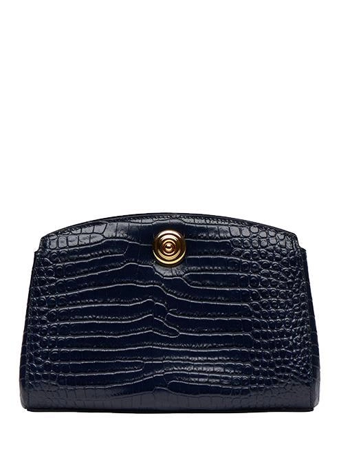 LIFFNER Pushlock Clutch Navy Croc - Blue