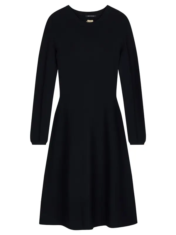 Armani Exchange Regular Fit Dress Knit In Recycled Viscose And Nylon - Black