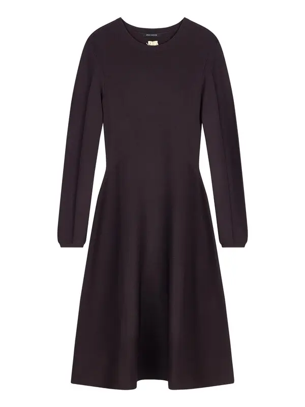 Armani Exchange Regular Fit Dress Knit In Recycled Viscose And Nylon - Brown