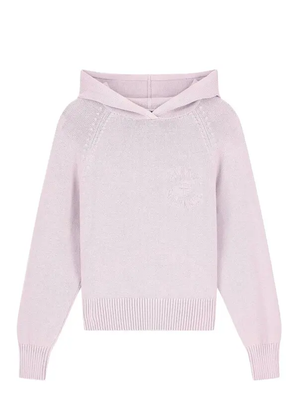 Armani Exchange Regular Fit Pullover In Knitted Cotton - Pink