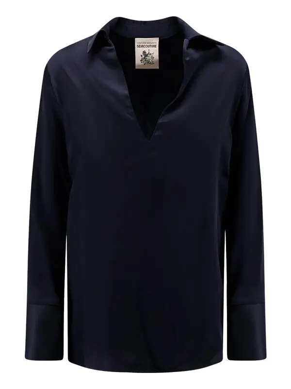 SEMICOUTURE Satin Shirt - Blue