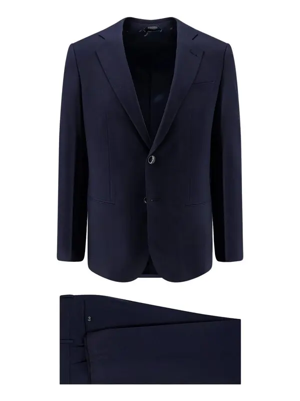 Giorgio Armani Soho Line Super 160's Virgin Wool Suit - Blue