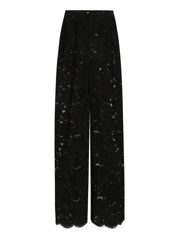 Dolce & Gabbana Cordonetto Lace Trousers Pants And Shorts - Black
