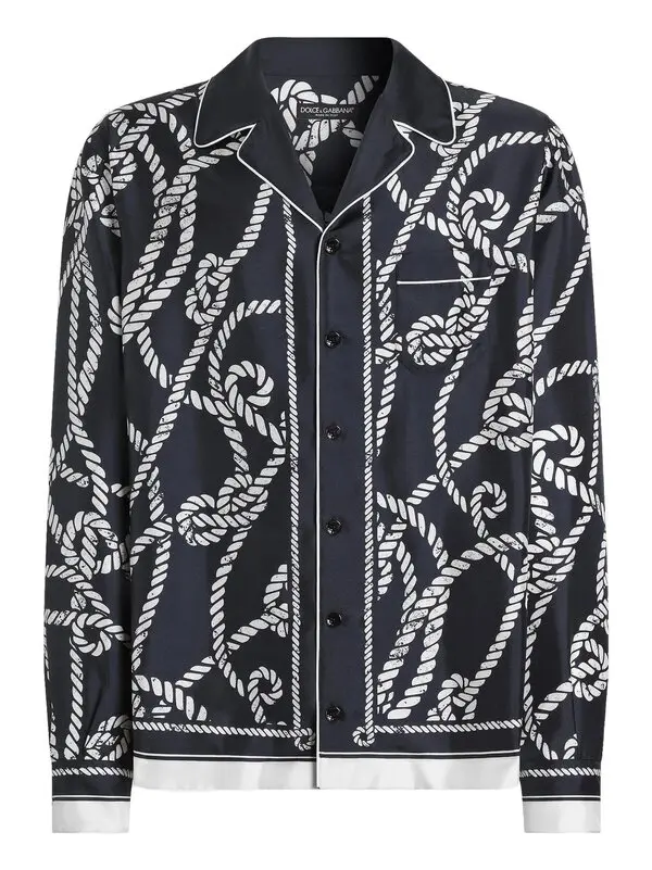 Dolce & Gabbana Marina-print Silk Twill Shirt Shirts - Multicolor