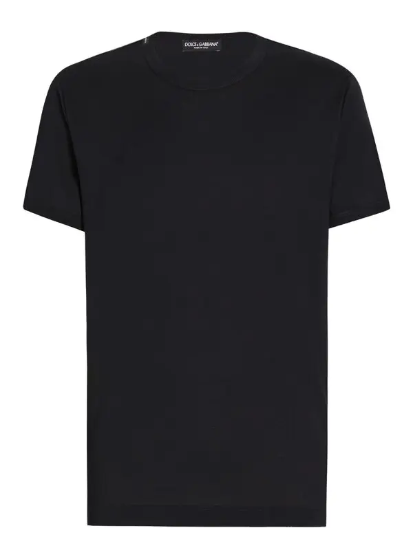 Dolce & Gabbana Cotton T-shirt With Logo T-shirts And Polos - Blue