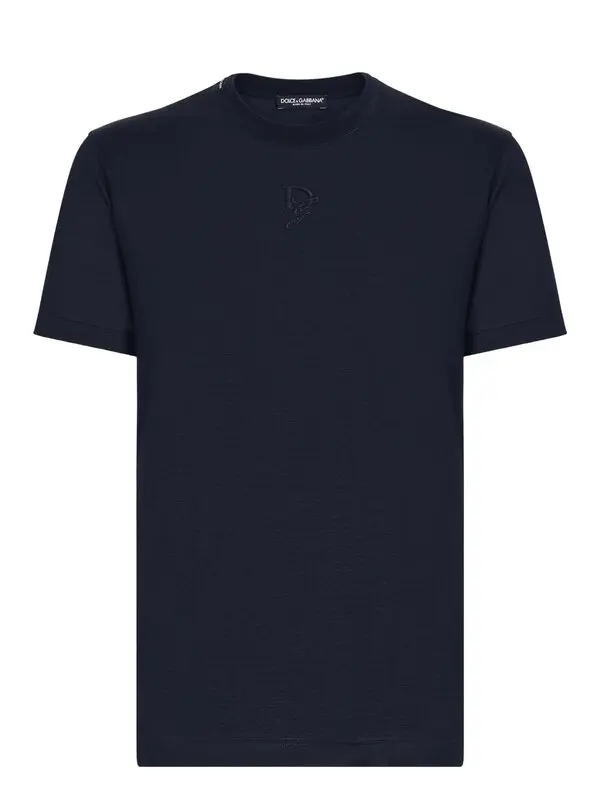 Dolce & Gabbana Cotton T-shirt With Logo T-shirts And Polos - Grey