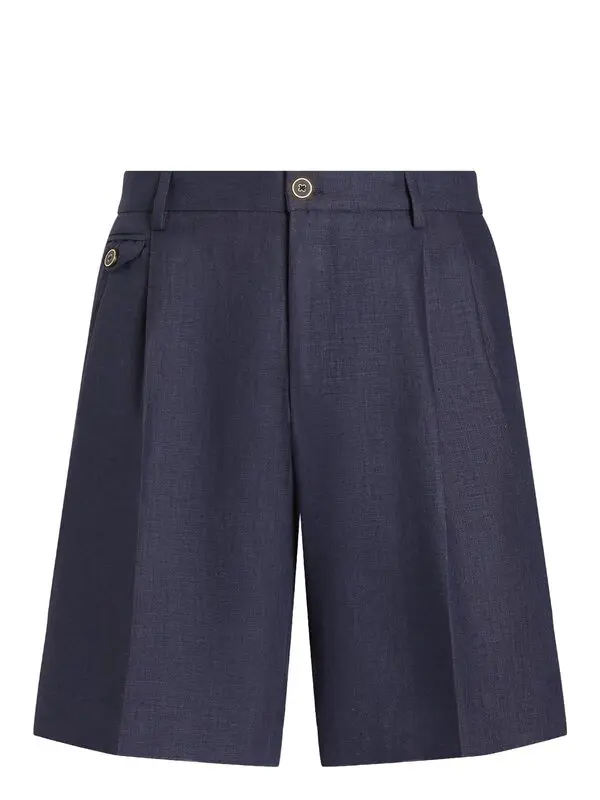 Dolce & Gabbana Tailored Linen Shorts - Blue