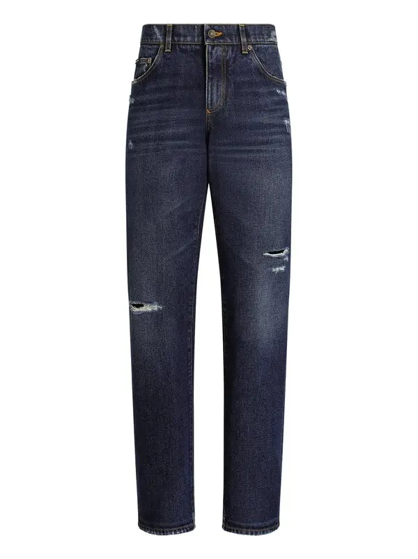 Dolce & Gabbana Loose Cotton Denim Jeans Denim Multi-colored - Multicolor