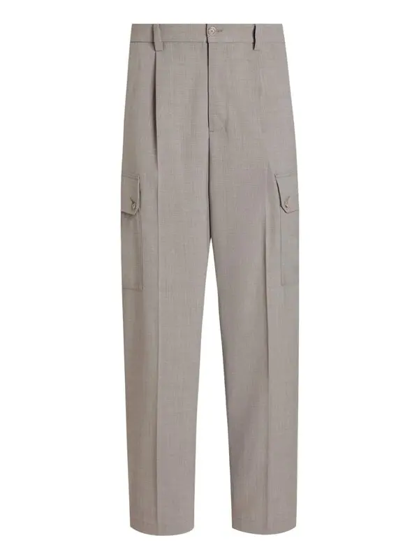 Dolce & Gabbana Wool Canvas Tailored Trousers - Multicolor