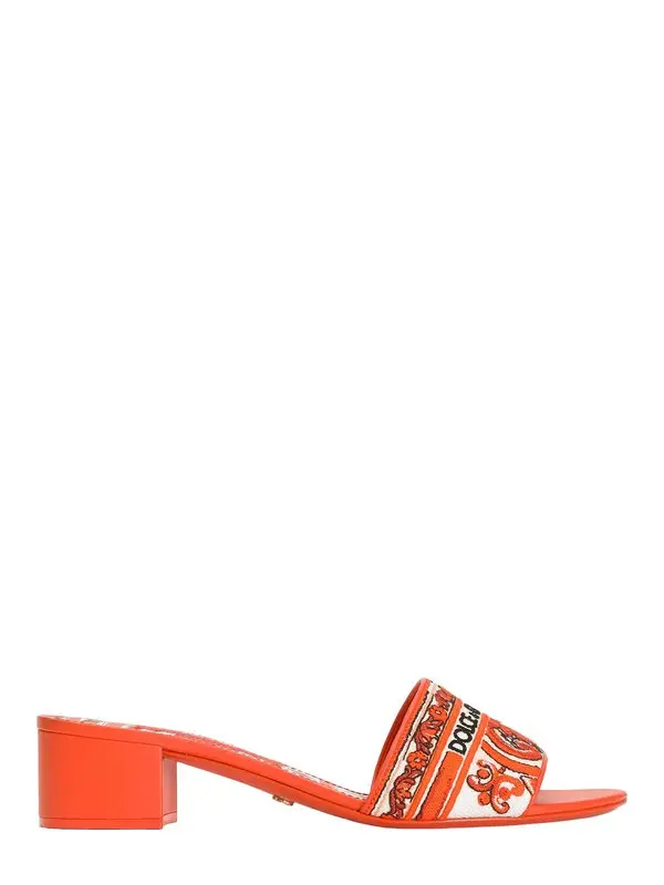Dolce & Gabbana Flat Mules With Majolica Embroidery - Multicolor