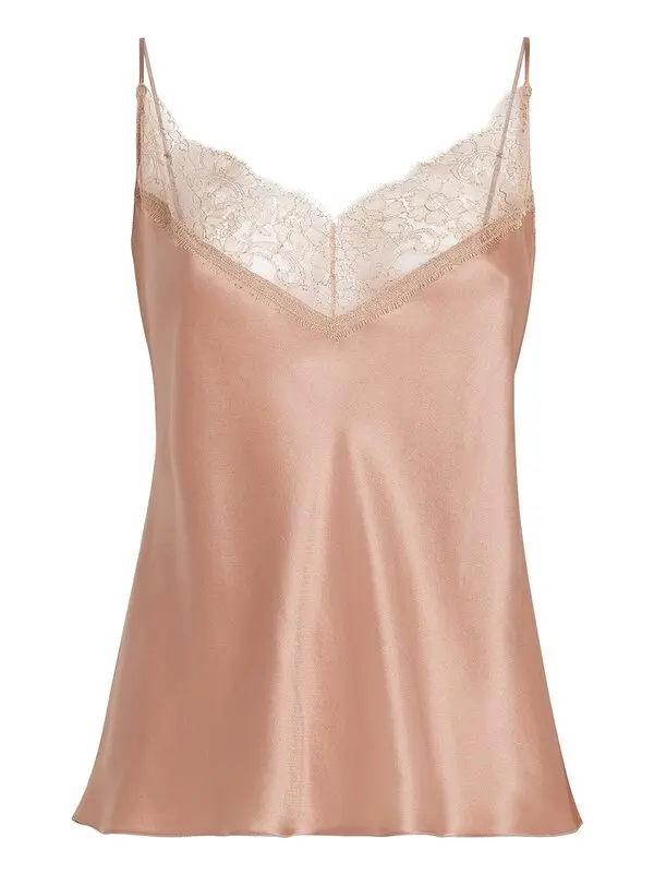 Carine Gilson Silk Cérès Lace Camisole - Nude